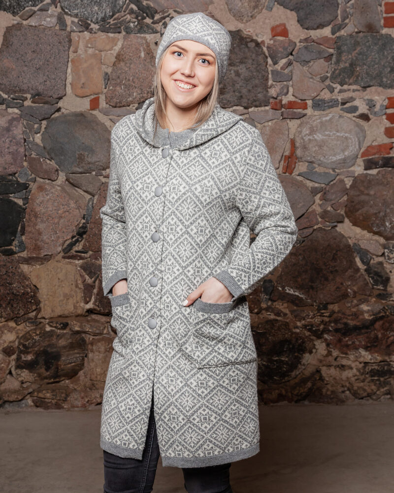 Villane mantel kapuutsiga hall - Elotroi E-pood